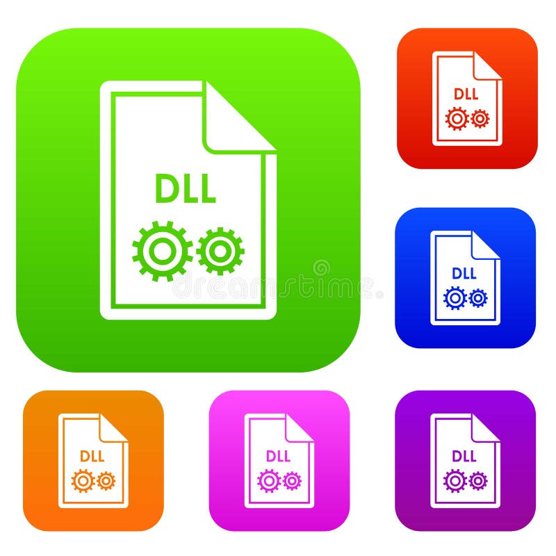 File DLL set collection stock vector. Illustration of blue - 98291088