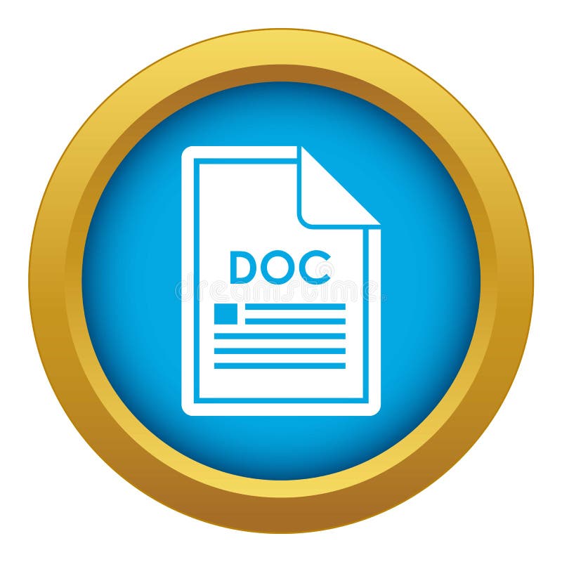 File DOC Icon Blue Vector Isolated Stock Vector - Illustration of ...