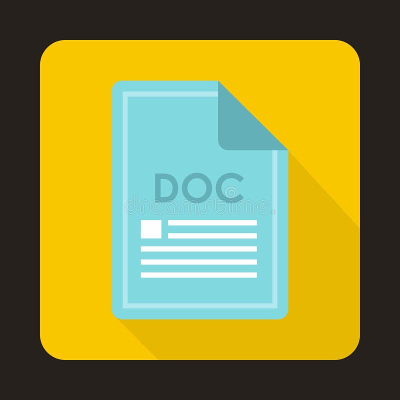 File DOC icon, flat style stock illustration. Illustration of install ...