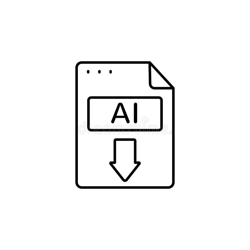 File, Document, AI Icon. Simple Line, Outline Vector of Icons for Ui ...