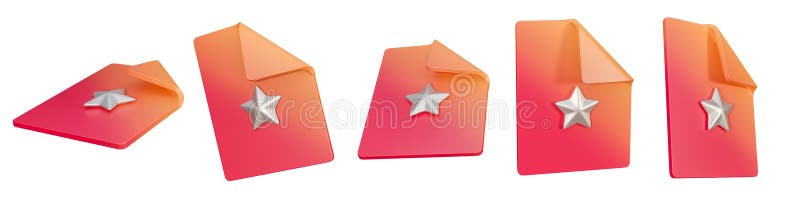 File Document Concept - Realistic Paper Icon Set. 3d Render Stock ...