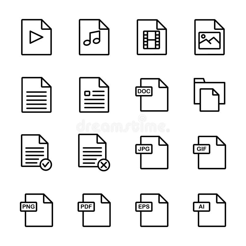 File document icon set stock vector. Illustration of icon - 104513199