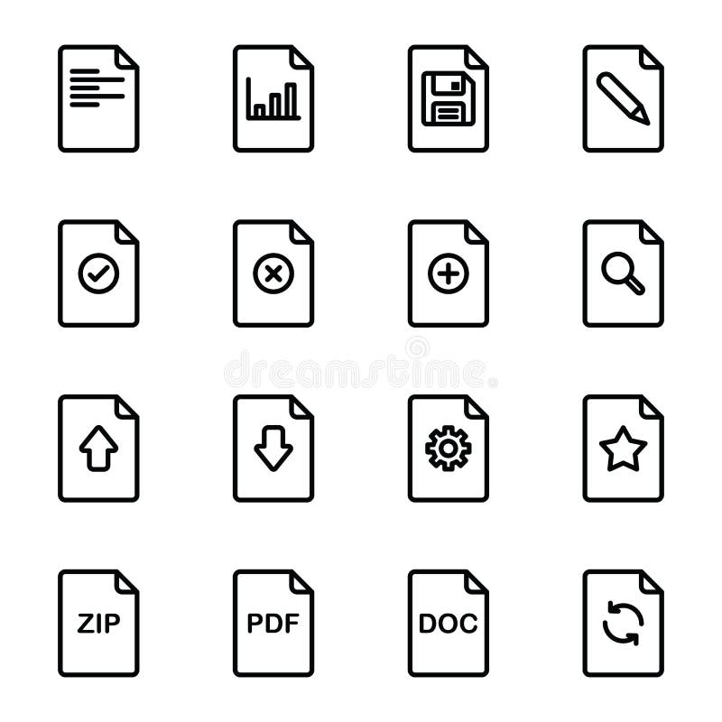 File document icon set stock vector. Illustration of arrow - 103137276