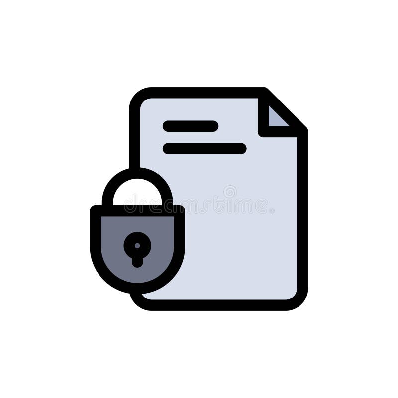 File, Document, Lock, Security, Internet Flat Color Icon. Vector Icon ...