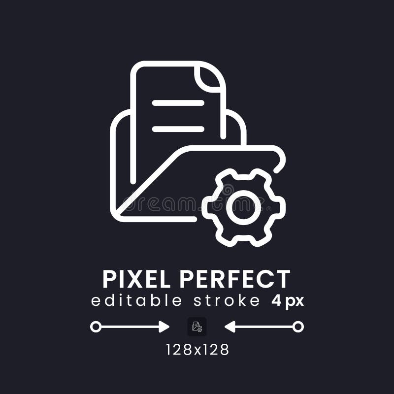 File and Document Manager White Linear Desktop Icon on Black Stock ...