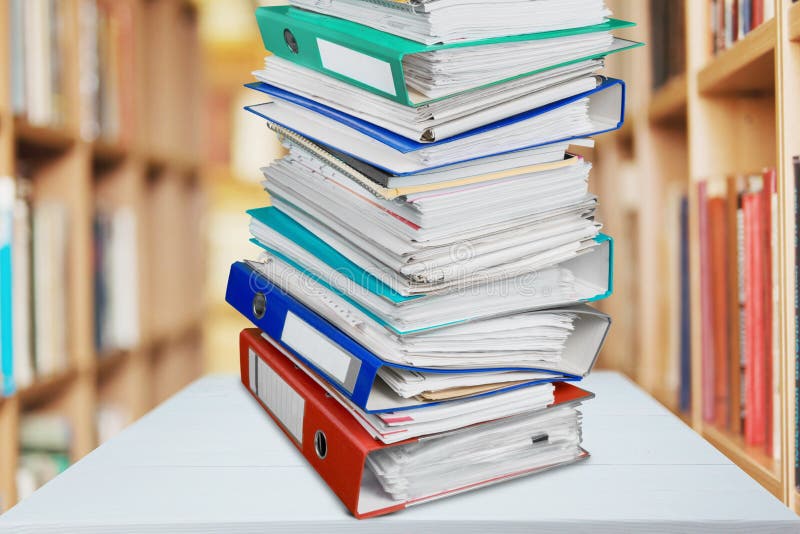 Stack of Messy Document Folders Stock Photo - Image of business ...