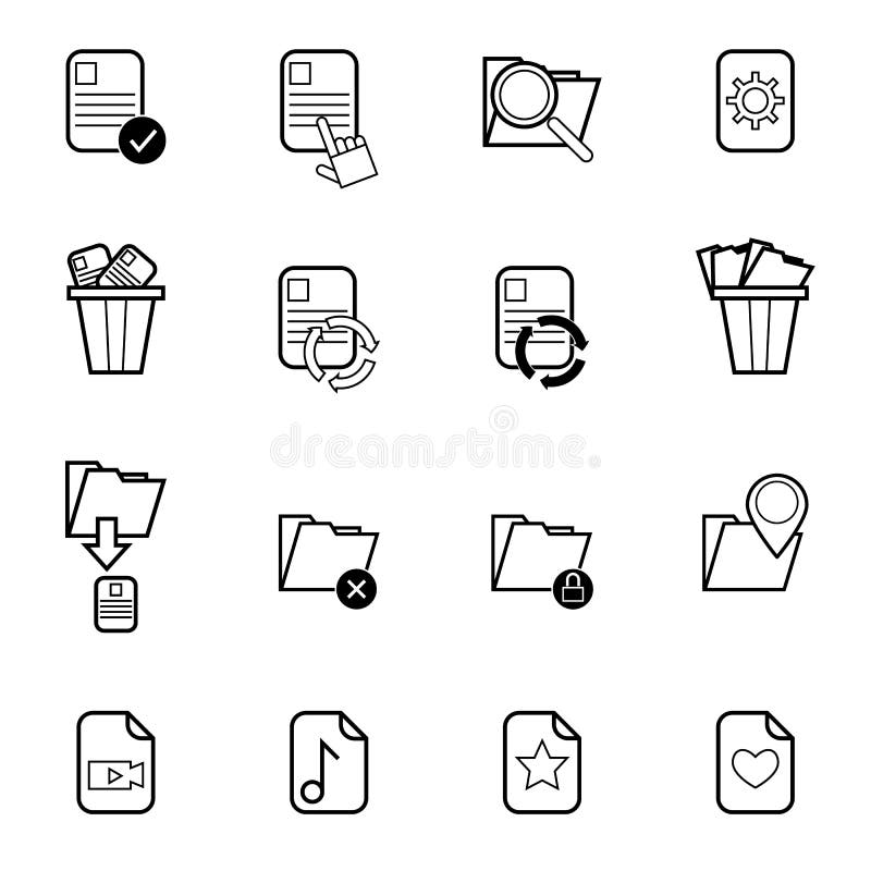 File Document Operation Icons Set Vector Illustration Stock Vector ...