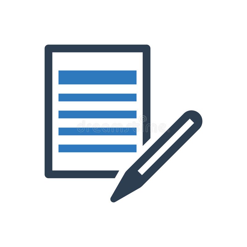 File Document and Pencil Write Icon Stock Illustration - Illustration ...