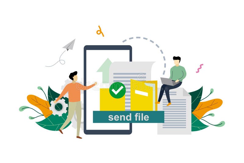 File or Document Transfer, Copy Files, Backup, File Sharing Concept ...