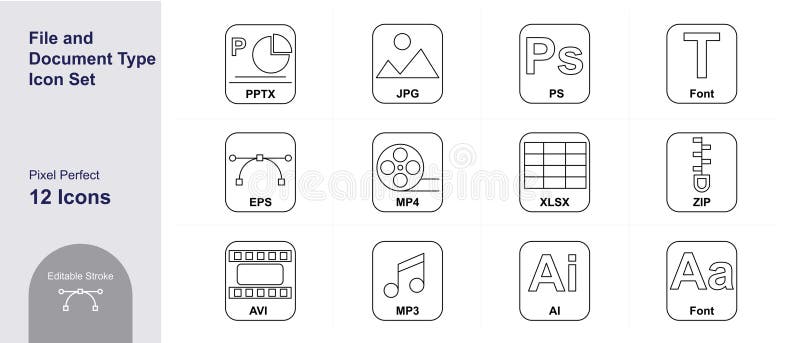 File and Document Type Extension Stock Vector - Illustration of pack ...