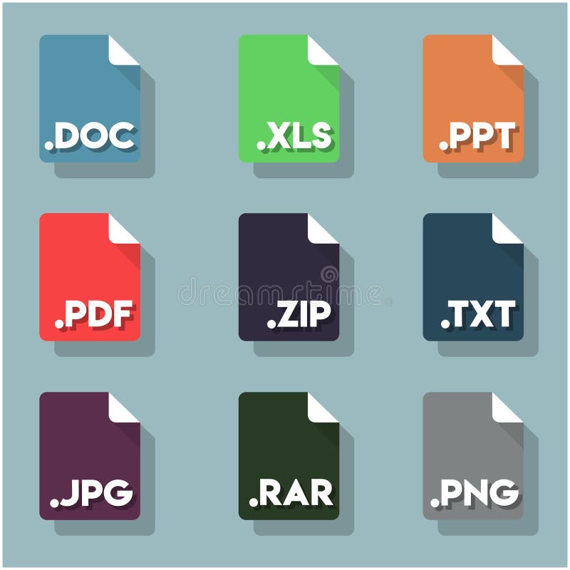 File document type symbols stock vector. Illustration of pictogram ...