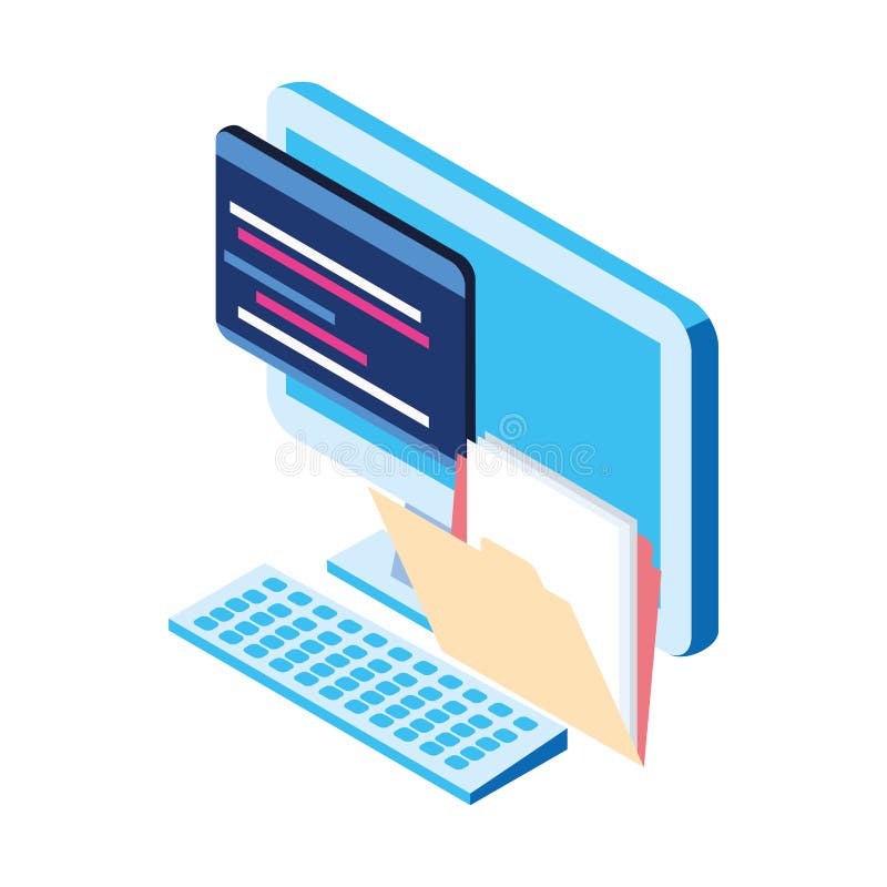 Computer Icon Cartoon Isolated Stock Vector - Illustration of modern ...