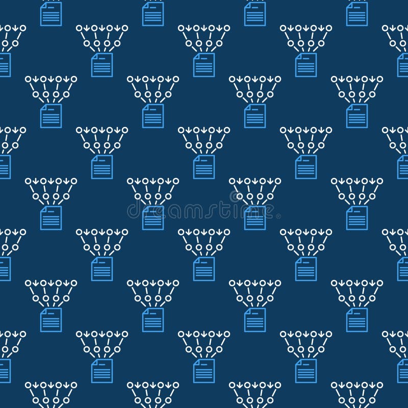 File Documents Neural Network Vector Outline Blue Seamless Pattern ...