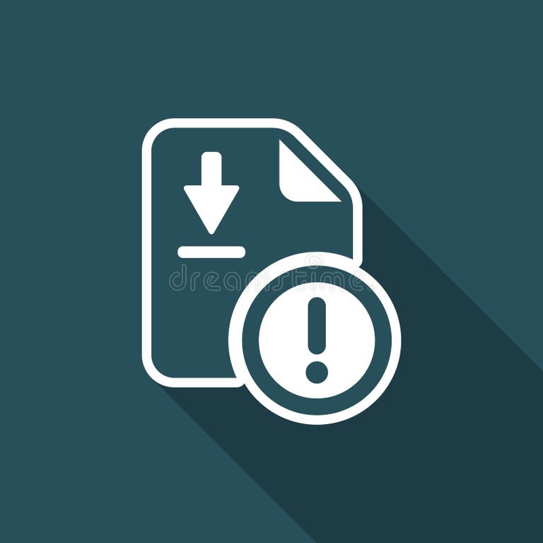 File Dowload Error - Flat Minimal Icon Stock Vector - Illustration of ...