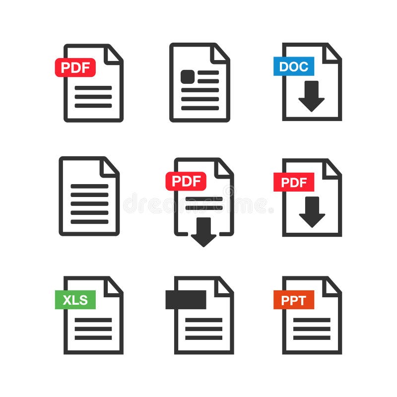 PDF File Download Icon. Document Text, Symbol Web Format Information ...