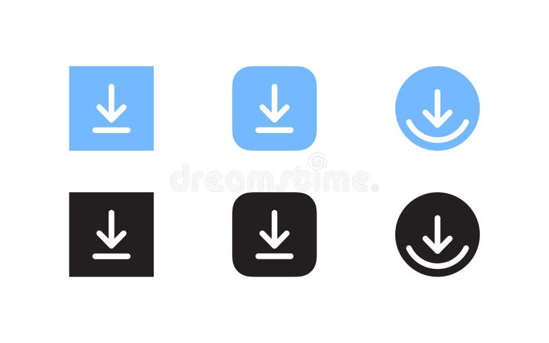 File Download Signs. Vector Icons Stock Illustration - Illustration of ...