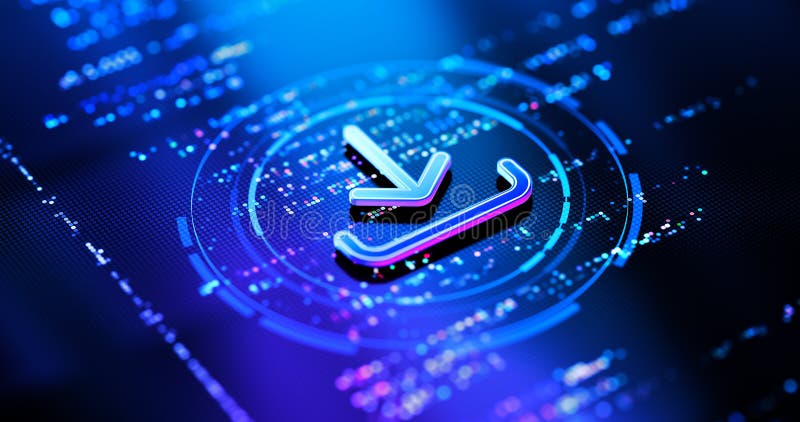File Download Symbol on Digital Display - Online Data Transfer Stock ...
