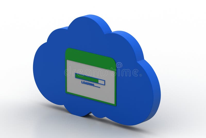 Downloading from Cloud Storage Process Stock Illustration ...