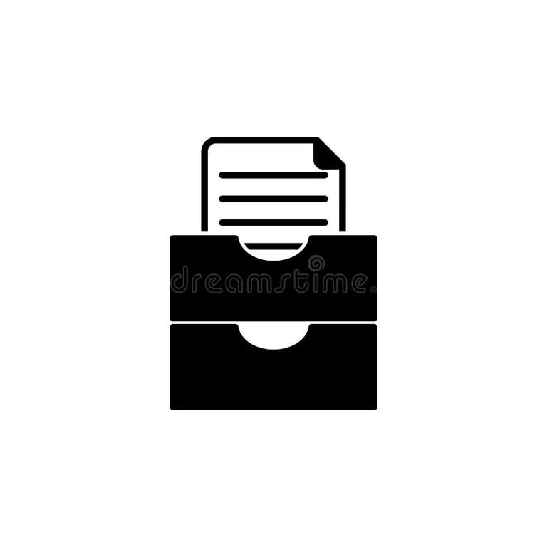 File Drawer, Archive Document Flat Vector Icon Stock Vector ...