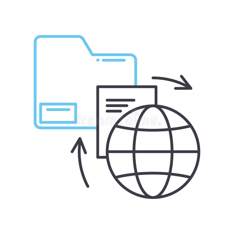File Exchange Line Icon, Outline Symbol, Vector Illustration, Concept ...
