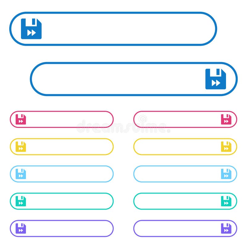 File Fast Forward Icons In Rounded Color Menu Buttons Stock