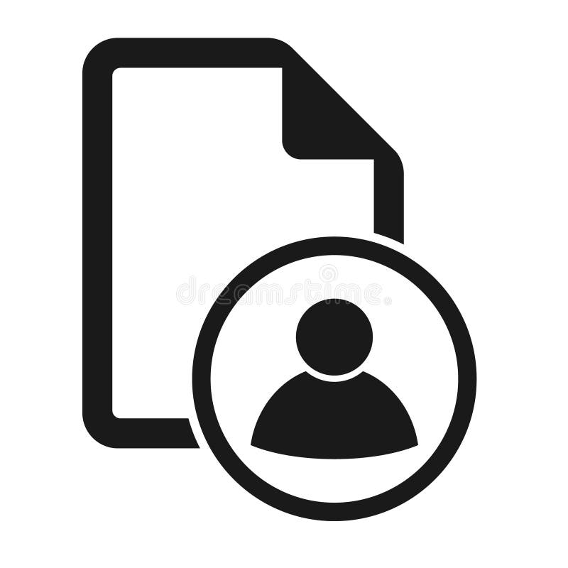 File Flat Icon with Person Isolated on White Background. Personal ...