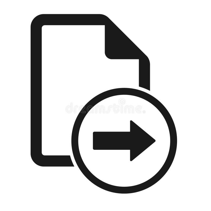 File Flat Icon with Right Arrow Isolated on White Background. Reply ...