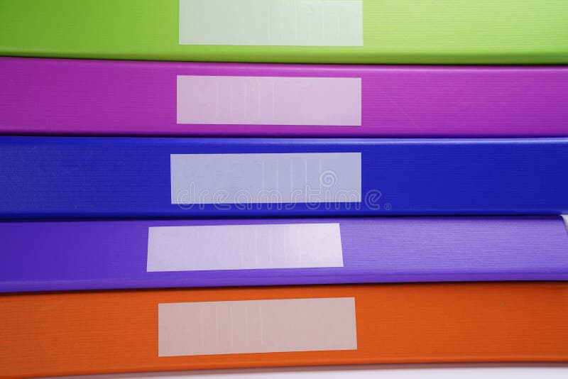File Folder Binder Stack of Multi Colour in Office Stock Photo - Image ...