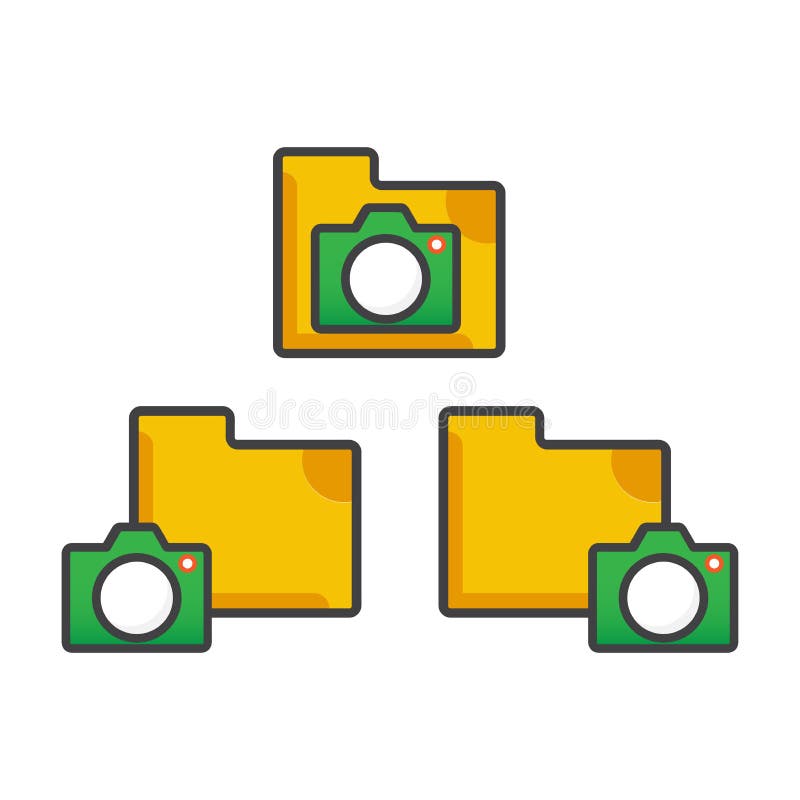 File Folder with Camera Icon. File Folder Illustration. Flat Vector ...