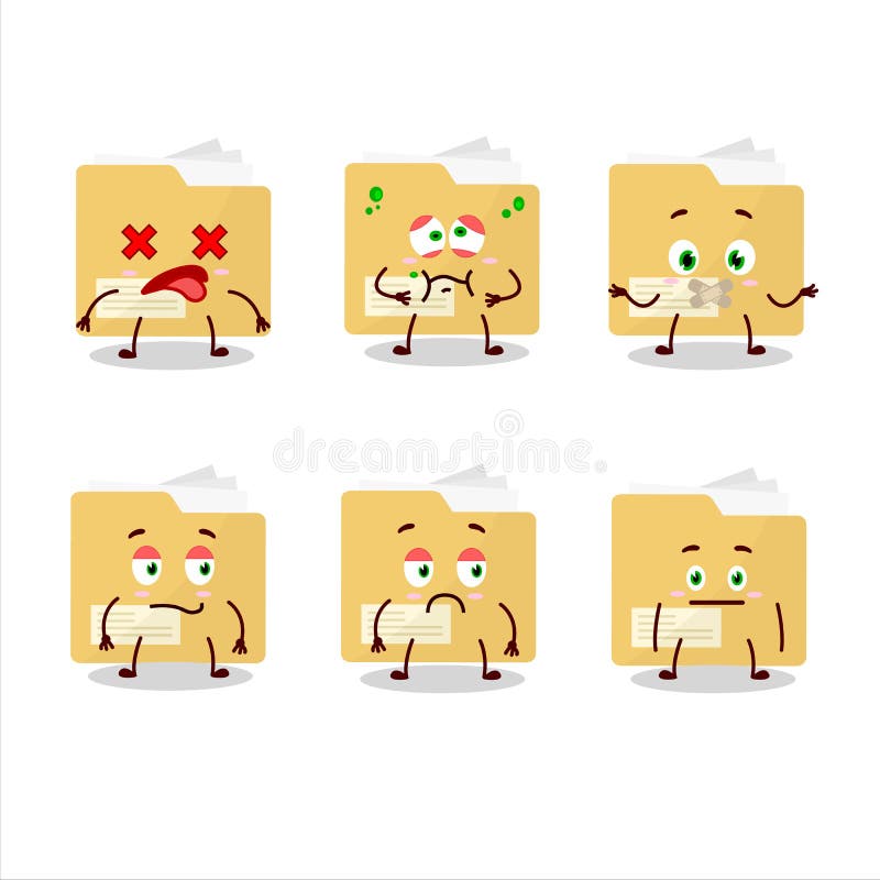 File Folder Cartoon Character with Nope Expression Stock Vector ...