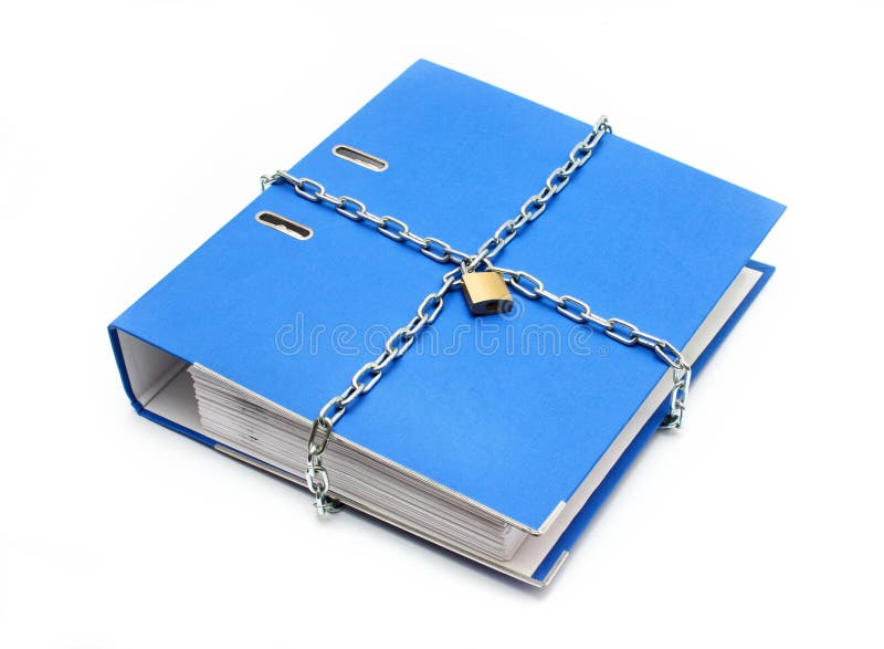 A File Folder with Chain and Padlock Closed Stock Image - Image of ...