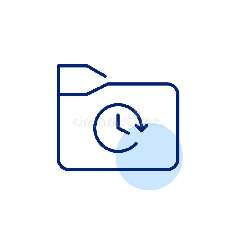 File Folder with Clock. Temporary Data Storage, Timed Access To Recent ...
