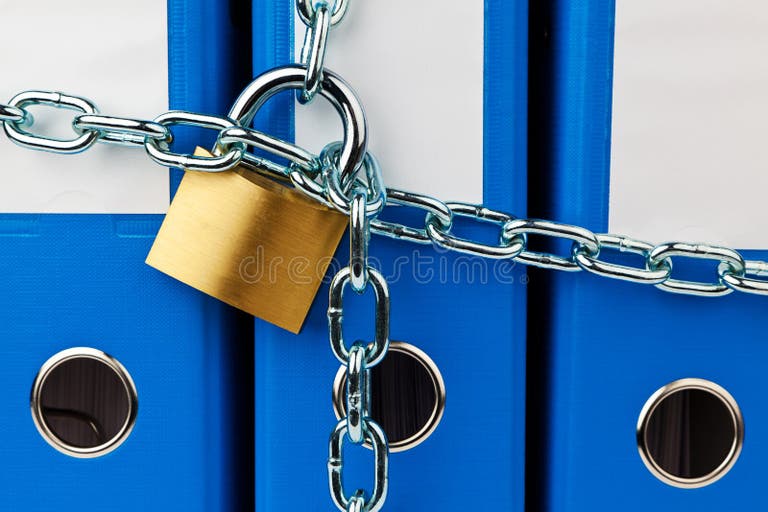 File Folder Closed with Chain Stock Image - Image of file, chain: 22845631