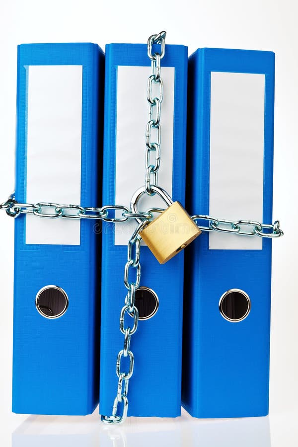 File Folder Closed with Chain Stock Photo - Image of confidential ...