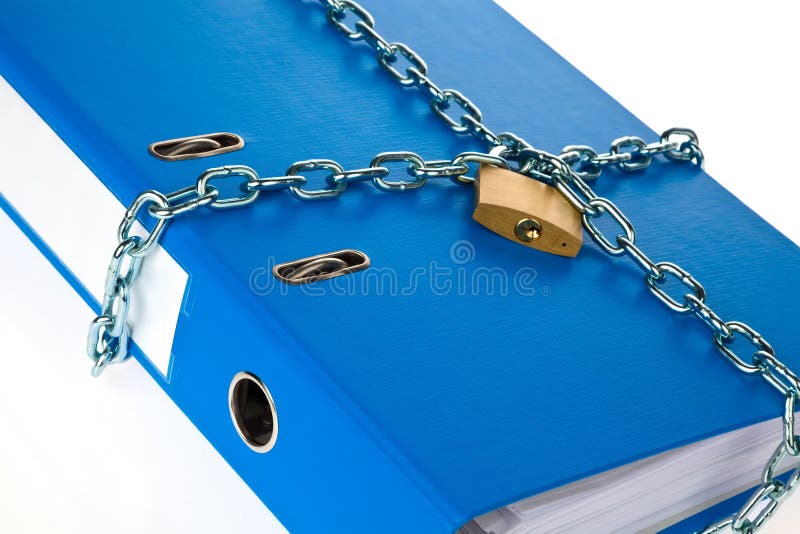 File Folder Closed with Chain Stock Image - Image of data, account ...