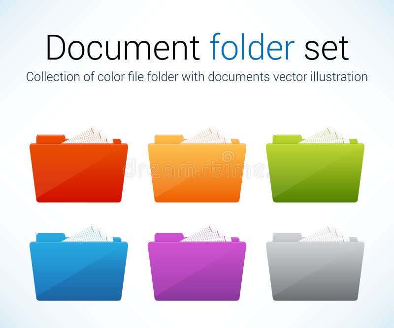 File folder collection stock vector. Illustration of computer - 86291684