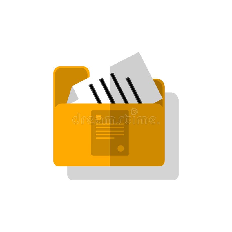 File Folder Color Icon Yellow with Shadow. Vector EPS10 Stock ...