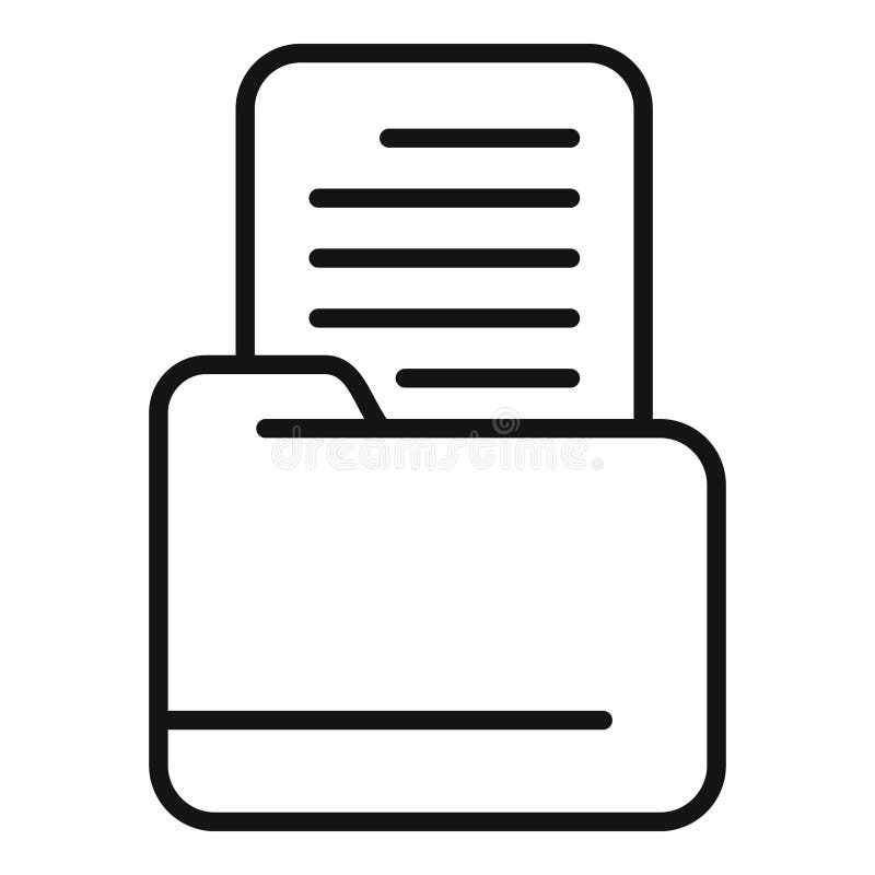 File Folder Document Icon Outline Vector. Access Share Stock ...