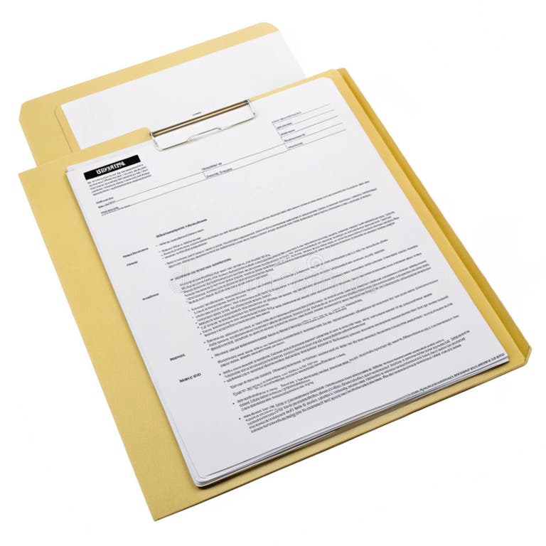 File Folder Document Isolated on White Background Stock Illustration ...