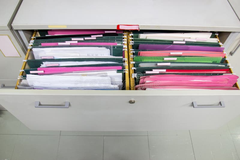 File Folder Documents in a File Cabinet Retention Stock Photo - Image ...