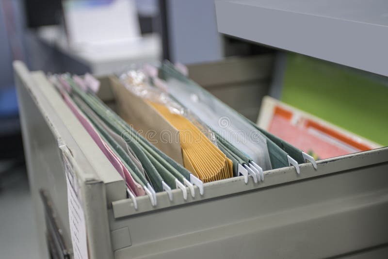 File Folder Documents in a File Cabinet Retention Stock Photo - Image ...