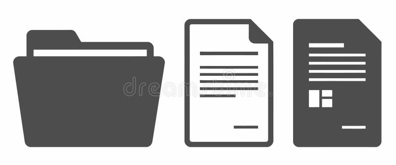 File Folder and Documents Icons Stock Vector - Illustration of ...
