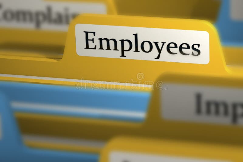 File Folder with Employees Tab Stock Illustration - Illustration of ...