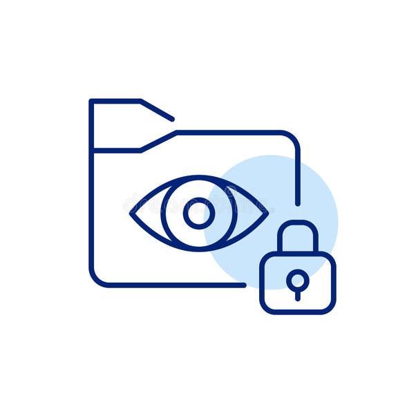 File Folder, Eye and Lock. Confidential Data Access. Protected File ...