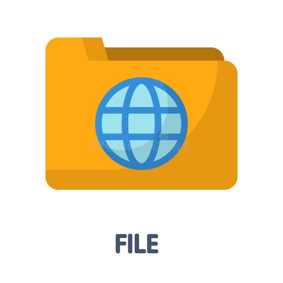 File Folder Flat Style Icon Design Illustration on White Background ...