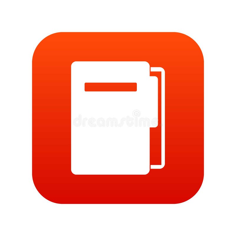 File Folder Icon Digital Red Stock Vector - Illustration of accounting ...
