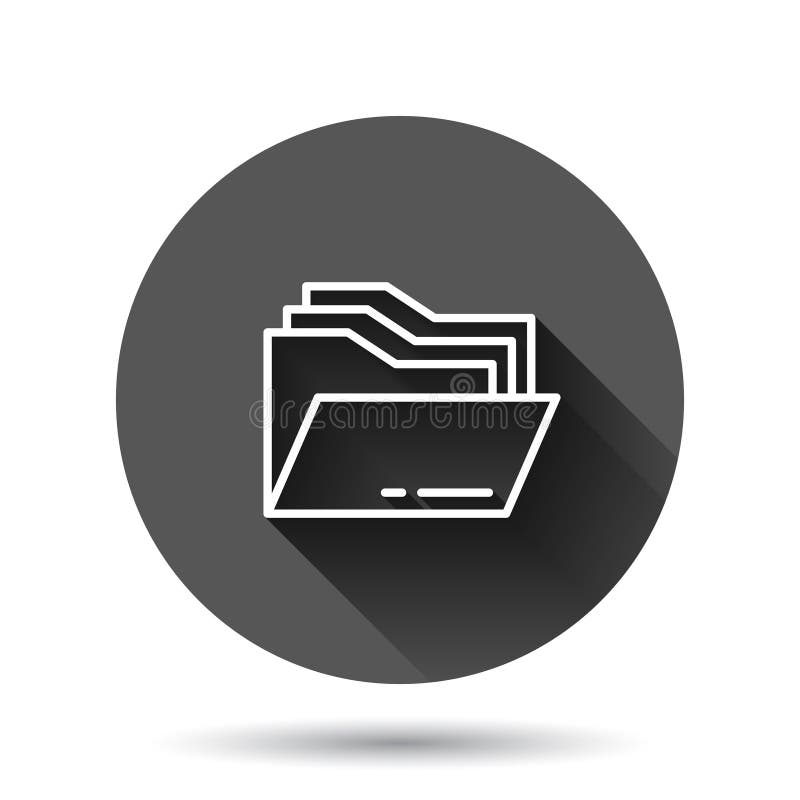 File Folder Icon in Flat Style. Documents Archive Vector Illustration ...