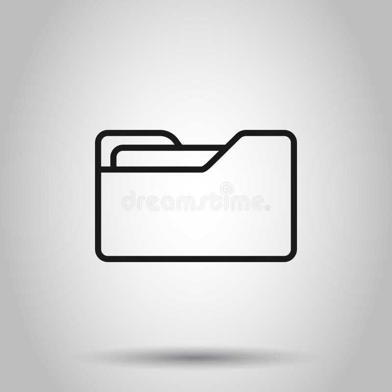 File Folder Icon in Flat Style. Documents Archive Vector Illustration ...