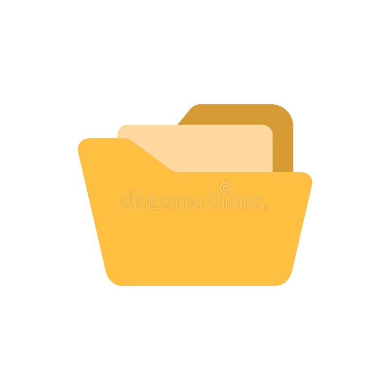 File Folder Icon in Flat Style. Documents Archive Vector Illustration ...