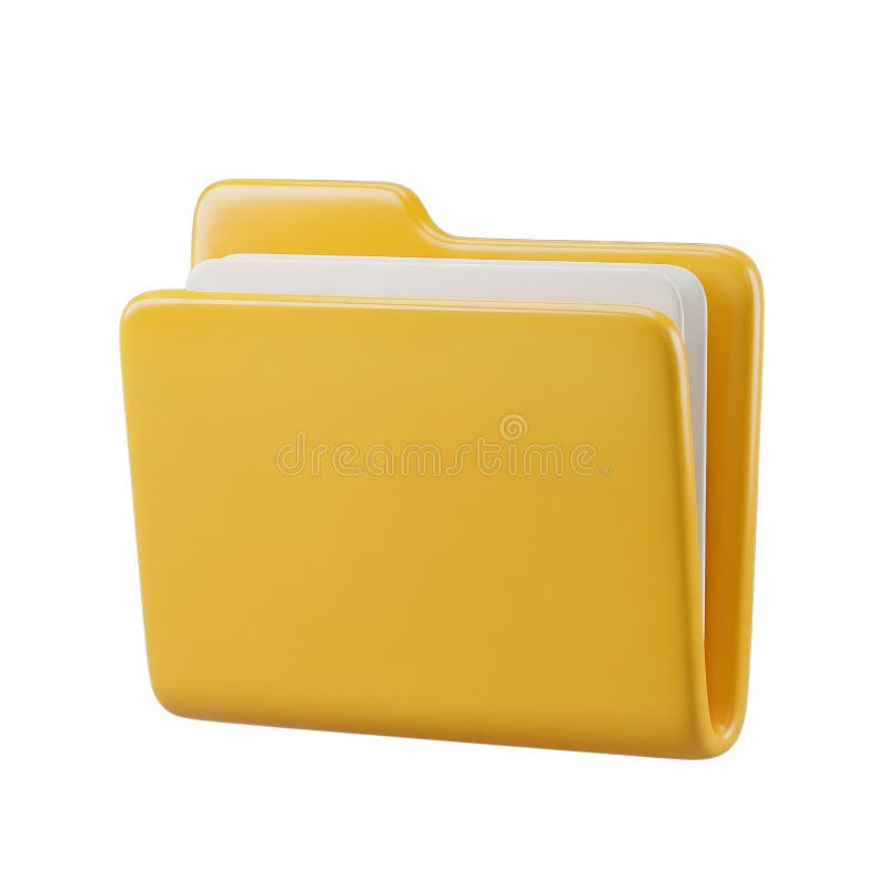 File Folder Icon Minimalist 3D Rendering in a Soft and Smooth Renderer ...